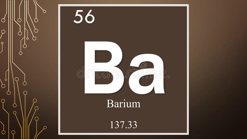 Barium Chemical Element Symbol on Brown Abstract Background Stock ...