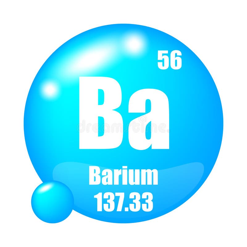 Barium Icon. Ba Chemical Element. Atomic Number 56. Mass 137.33. Blue ...