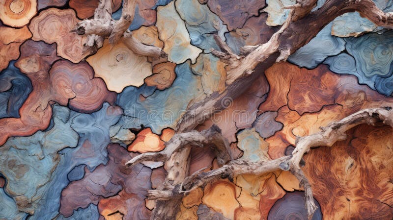 Bark juniper trees stock illustration. Illustration of mosaic - 372554456