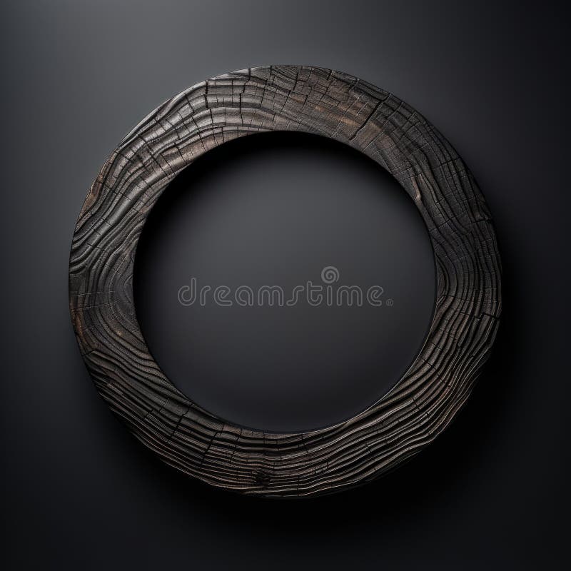 Bark Minimalistic Round Picture Frame. Stock Illustration ...