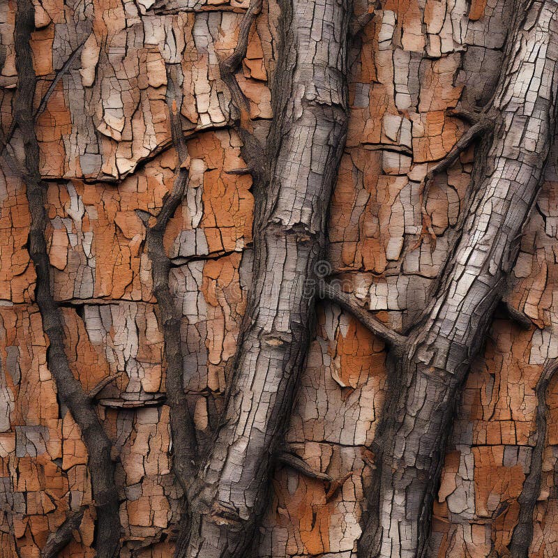 Bark of Pine Tree in the Forest, Seamless Texture Stock Illustration ...