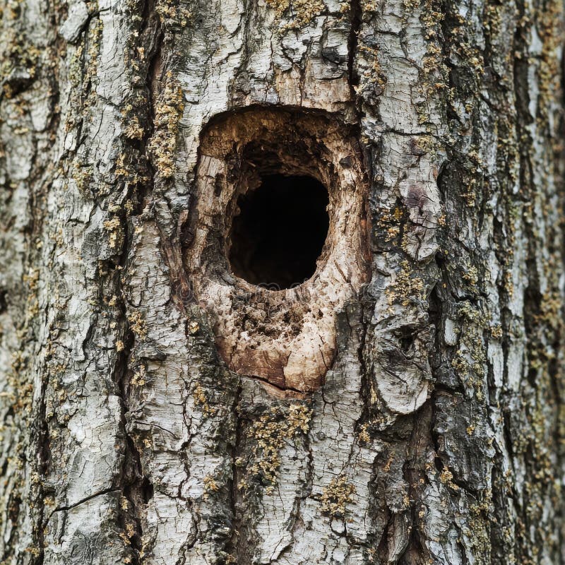 The Bark of a Tree Has an Opening that Creates a Natural Cave Stock ...