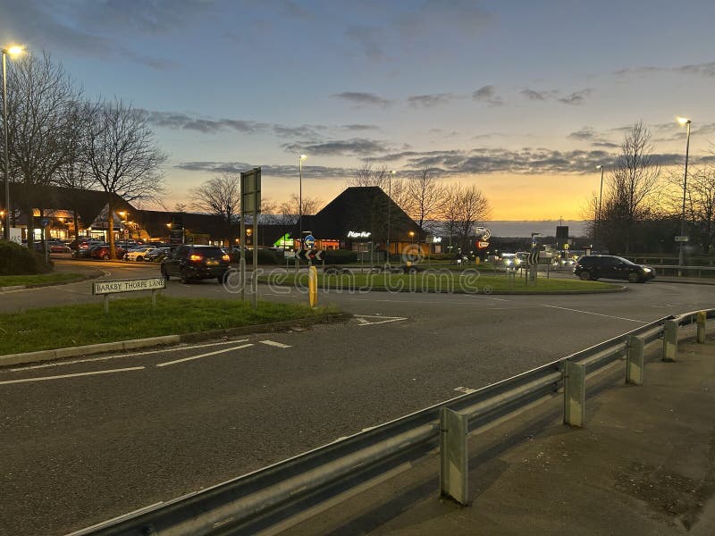Barkby Thorpe Lane Taken at Dusk Stock Image - Image of roundabout ...