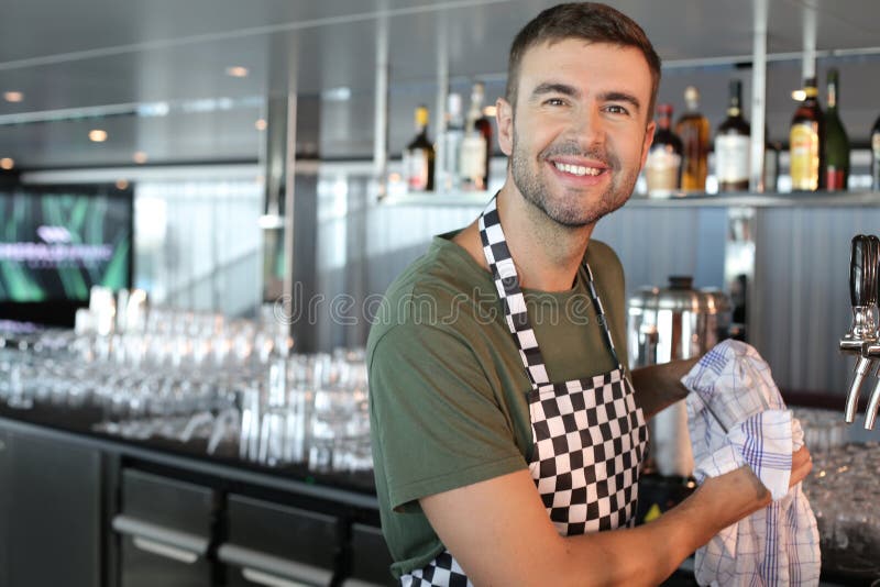 Barkeeper Having a Good Hygiene Stock Image - Image of person, portrait ...
