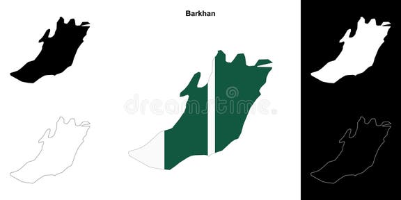 Barkhan outline map stock vector. Illustration of cartography - 371577594