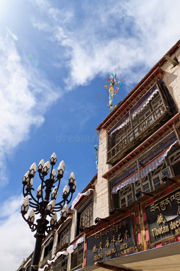 Barkhor Street, Lhasa editorial image. Image of blue - 24651425