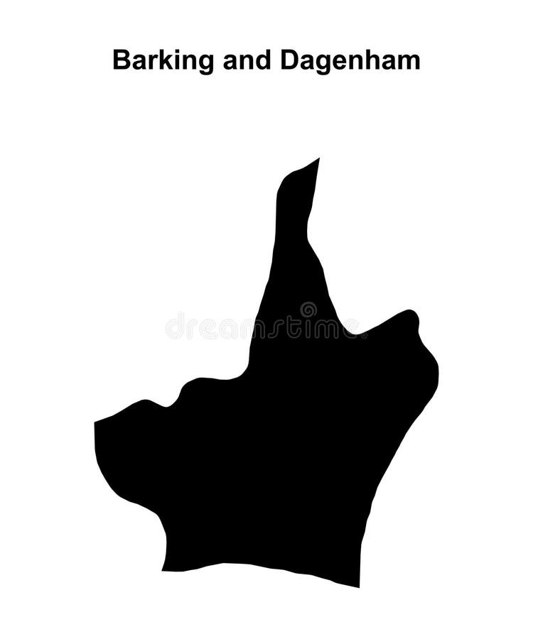 Barking and Dagenham Outline Map Stock Vector - Illustration of ...