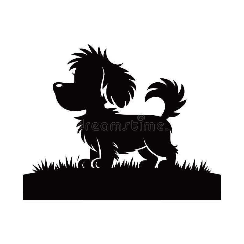 Barking Dog Silhouette Vector Image Stock Vector - Illustration of cute ...