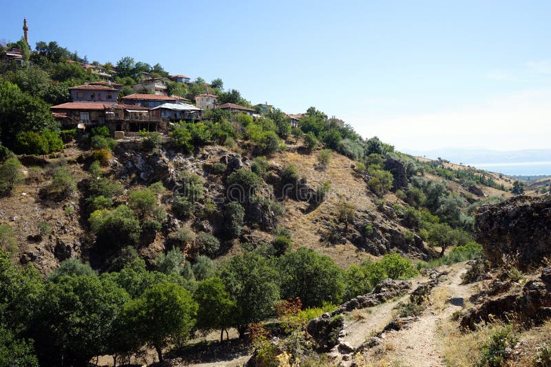Barla stock image. Image of building, turkey, road, mountain - 47794259