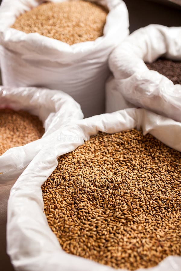 Barley in Big Bags the Brewery Stock Photo - Image of barley, texture ...