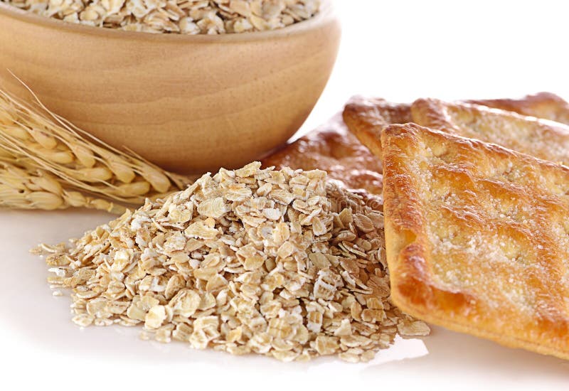 Barley Ear And Biscuits Isolated On White Background Stock Photo ...