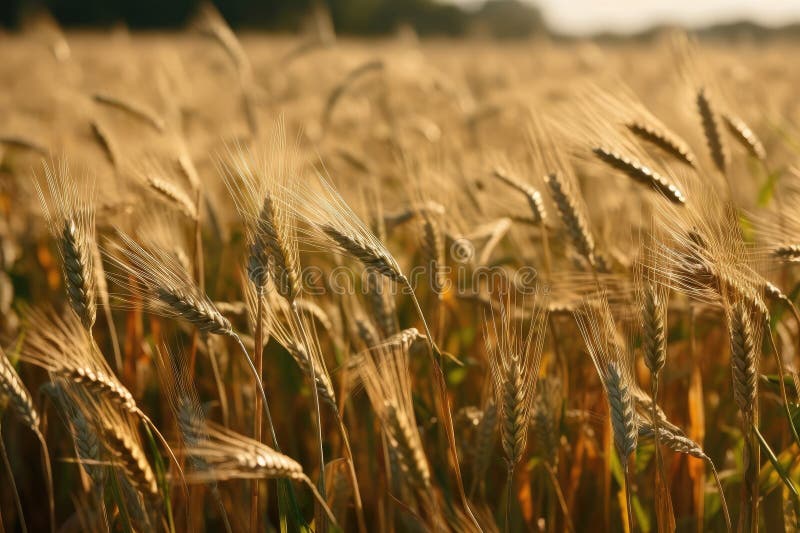 Barley Field Close. Generative AI Stock Illustration - Illustration of ...