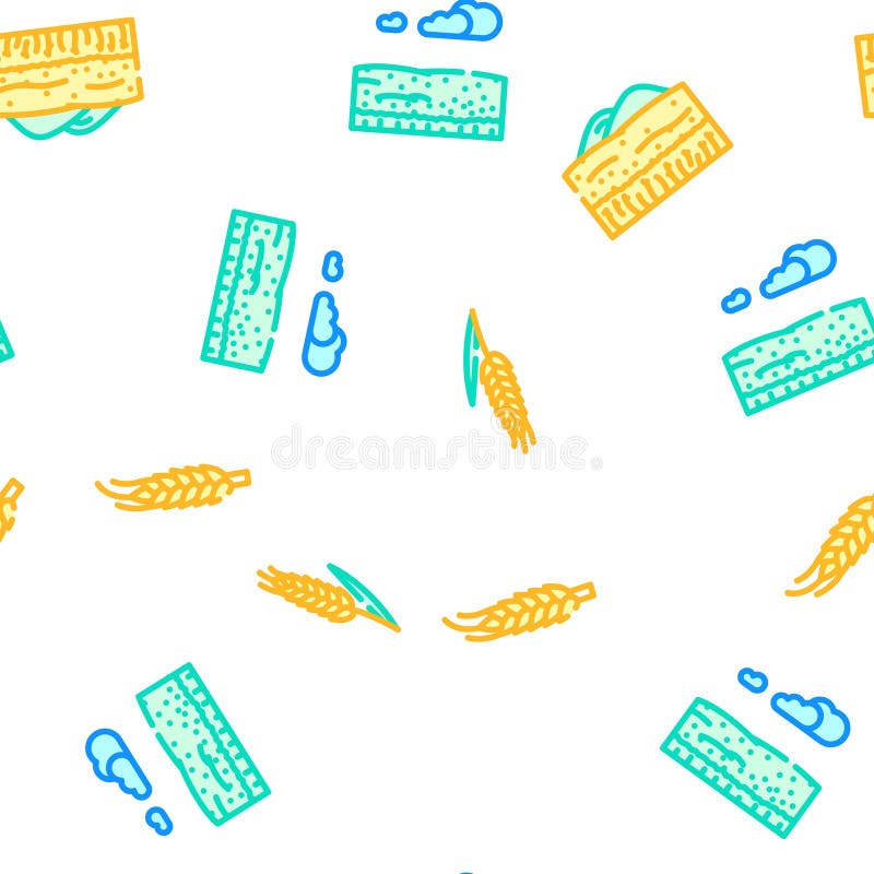 Barley Grain Wheat Seamless Pattern Vector Stock Vector - Illustration ...