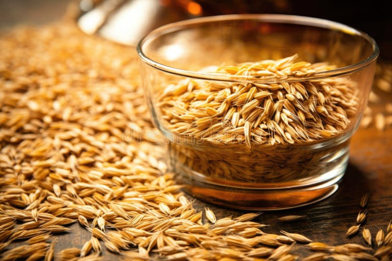 Barley Grains Used in Whisky Production Process Stock Illustration ...