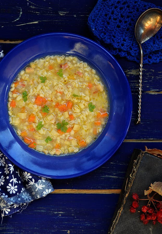 Barley groat soup stock image. Image of closeup, plate - 39336253