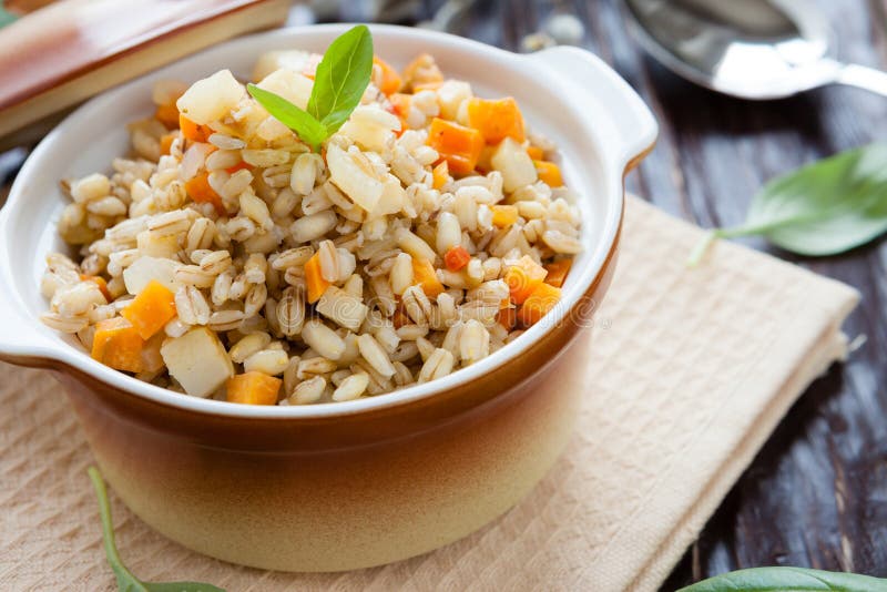 Barley and Vegetables Ragout Stock Photo - Image of green, pearl: 17940774