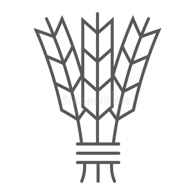 Barley Line Icon, Harvest and Rye, Wheat Sign, Vector Graphics, a ...