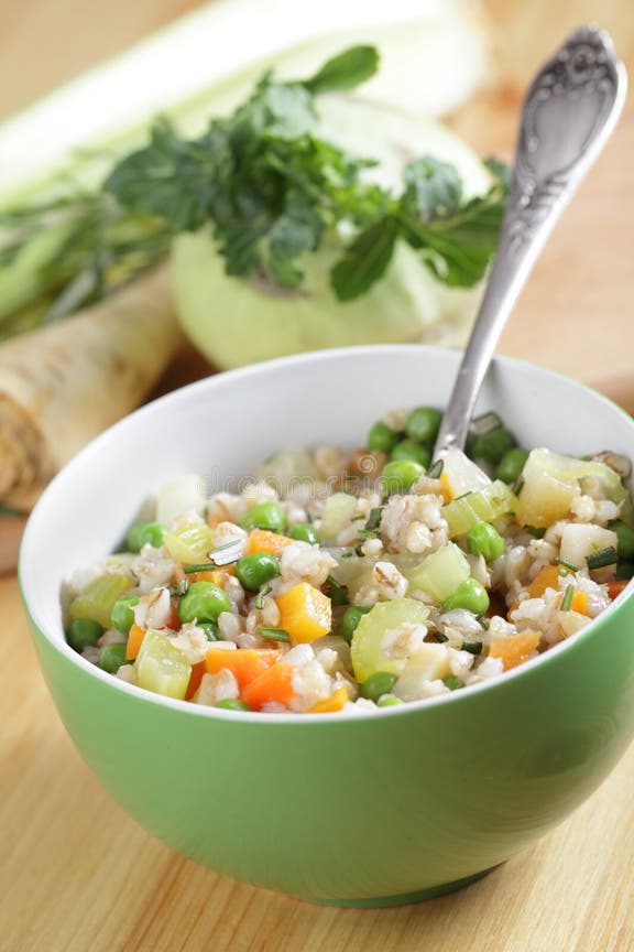 Barley and Vegetables Ragout Stock Photo - Image of green, pearl: 17940774