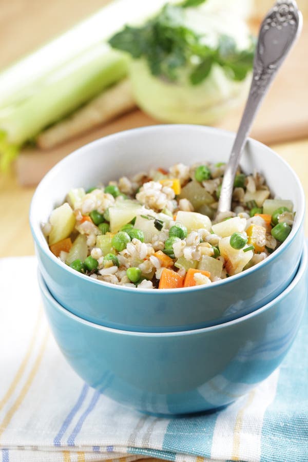 Barley and Vegetables Ragout Stock Photo - Image of green, pearl: 17940774