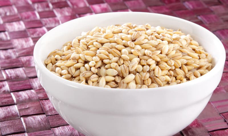 Barley in white bowl stock image. Image of organic, harvest - 4227907