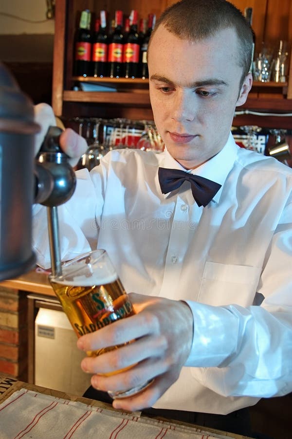 Barman stock image. Image of beer, serving, restaurant - 1331481