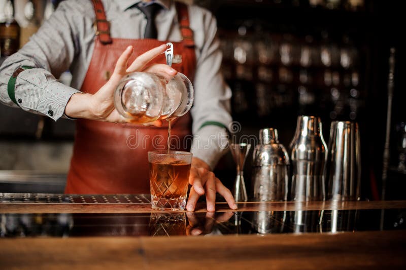 Bartender Pours Alcohol Bar No Face Stock Photos - Free & Royalty-Free ...