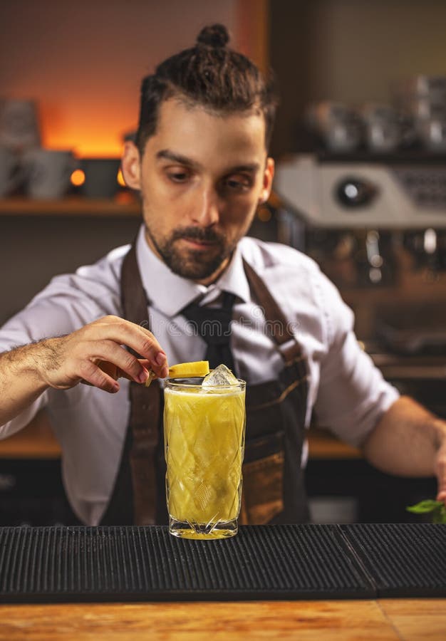 Barman Decorated Smoothie Drink Stock Image - Image of decor, cocktail ...