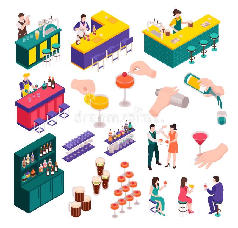 Isometric Barmen Stock Illustrations – 4 Isometric Barmen Stock ...