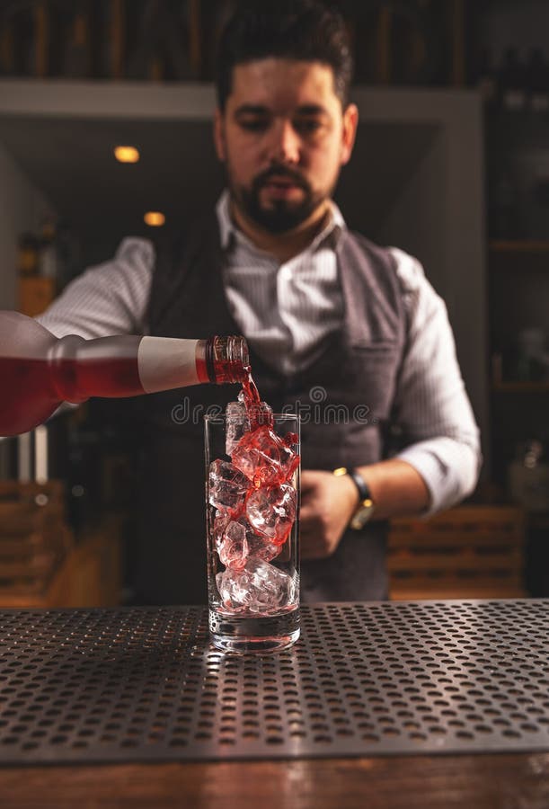 Barman making cocktail stock image. Image of party, making - 308734545