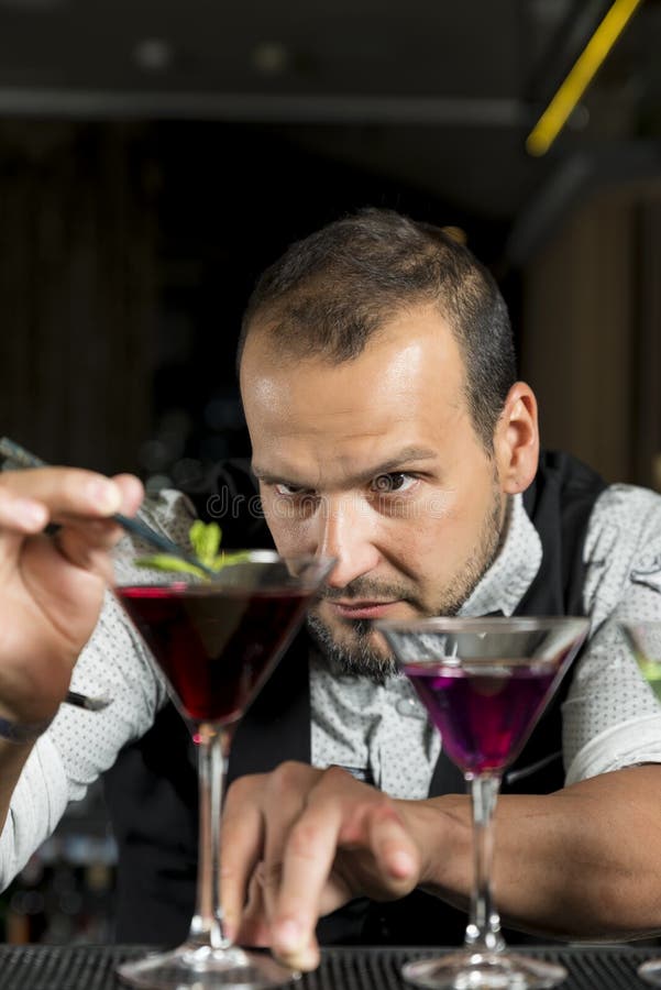 Barman is Making a Cocktail Stock Photo - Image of cocktail, occupation ...