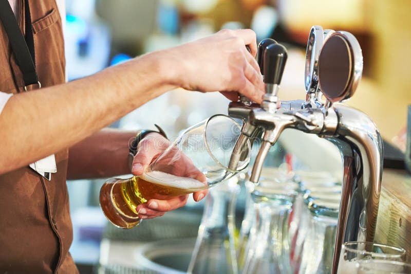 Barman pouring beer stock photo. Image of bartender, order - 51848936