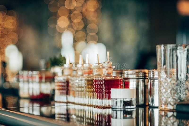 Barman S Table with Alcohol Drinks Stock Image - Image of beverage ...