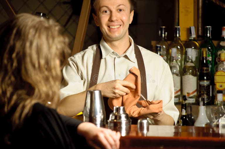 A barman at work stock image. Image of caucasian, clubbing - 19437595