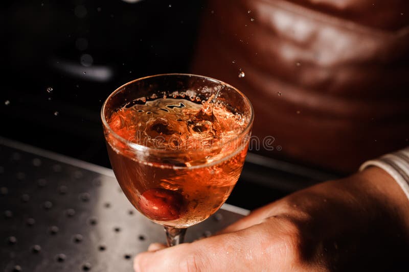Barman at Work, Serving Cocktails. No Face Stock Photo - Image of ...