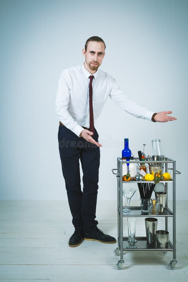 Barmen stock photo. Image of handsome, showing, caucasian - 49060484