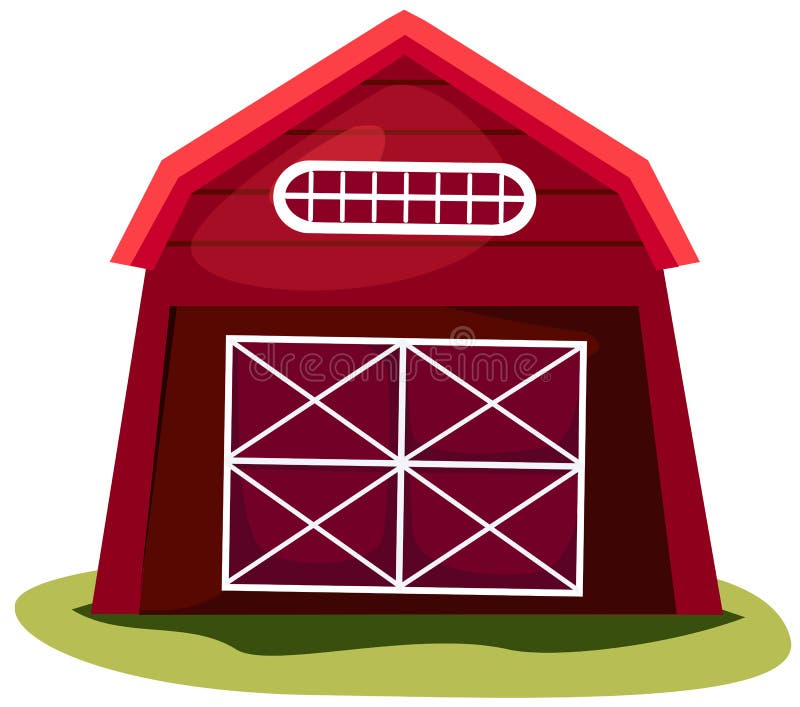 Cartoon red barn stock vector. Illustration of agricultural - 15651646