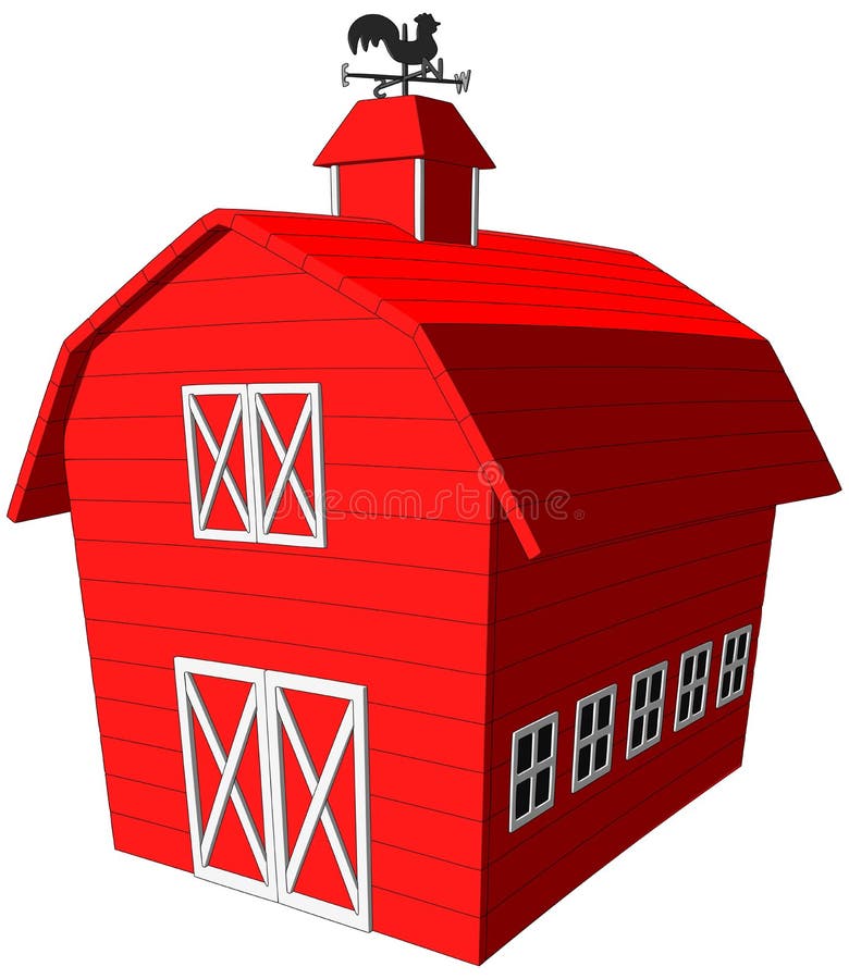 Cartoon red barn stock vector. Illustration of agricultural - 15651646