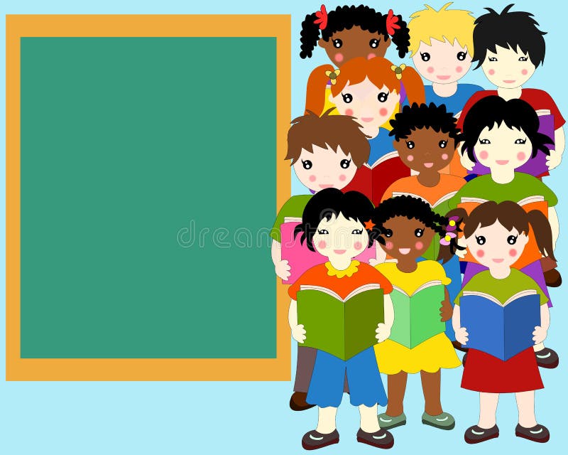 Barn Med Böcker Av Olika Lopp I En Cirkel, Begrepp Stock Illustrationer ...