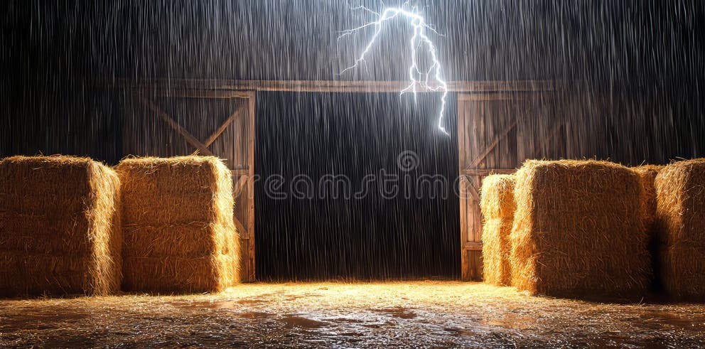 A Barn is the Backdrop for a Dramatic Lightning Bolt that Strikes ...