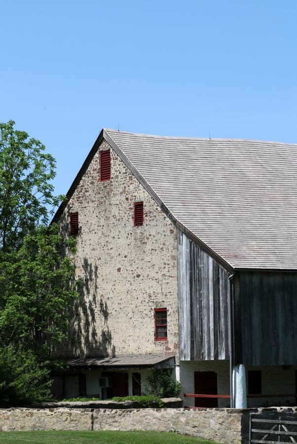 The Barn is Basking in the Early Spring`s Sunshine. Stock Photo - Image ...
