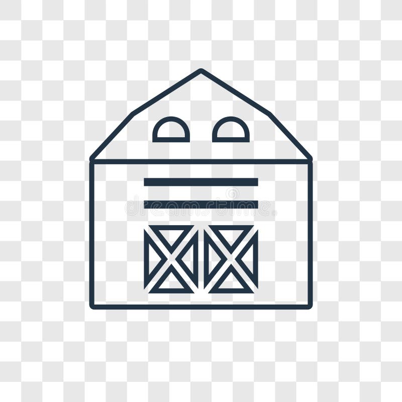 Barn Concept Vector Linear Icon Isolated on Transparent Background ...