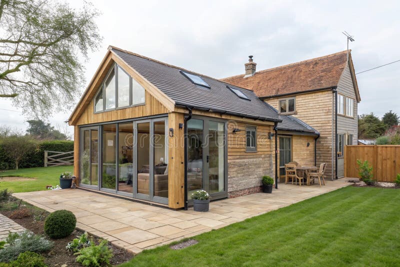 Barn Conversion To Granny Annexe in the UK Stock Illustration ...