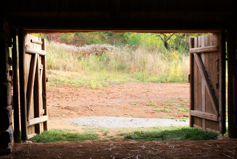 Barn door stock image. Image of beam, doors, wooden, empty - 79220045