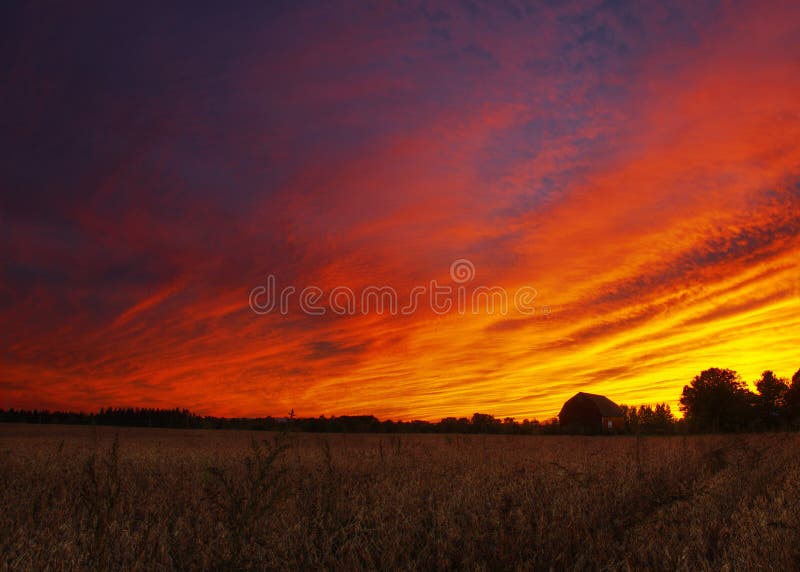 Dramatic Sunset In A Desert Stock Photo - Image of bright, magnificent ...