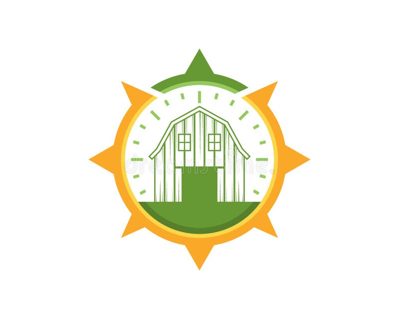 Barn Farm Inside the Compass Logo Stock Illustration - Illustration of ...