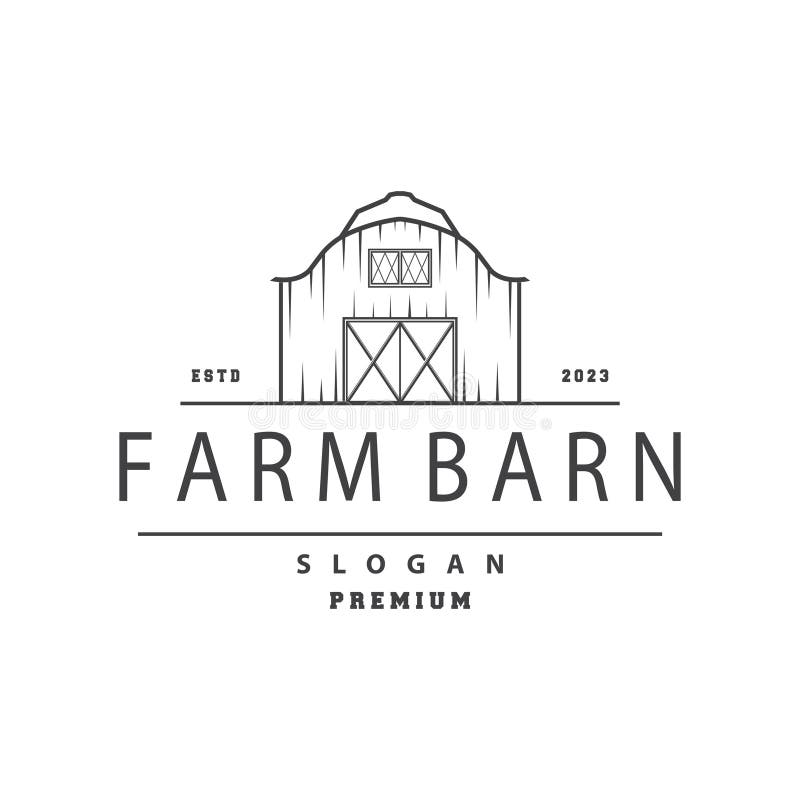 Barn Farm Logo Minimalist Vintage Rustic Design Vector Illustration ...