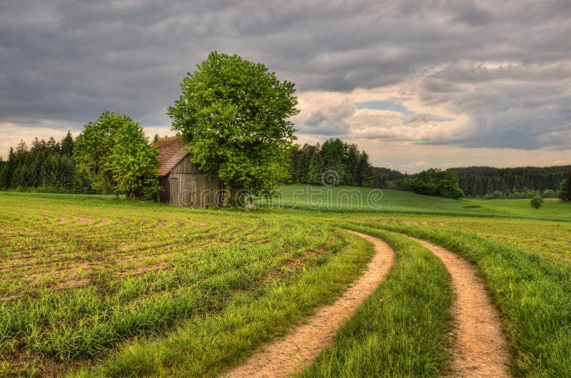A barn in fields stock image. Image of dusk, ranch, shack - 41203585