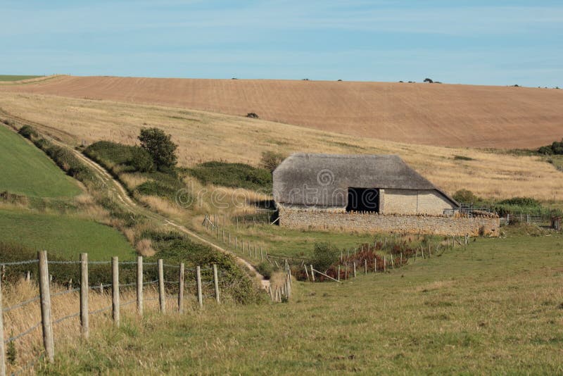 Remote Barn In An Open Field Stock Photo - Image of farming, outdoors ...