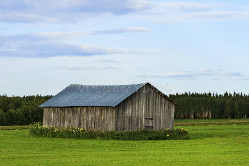 Barn for Grain in the Field Stock Photo - Image of grain, graphic ...