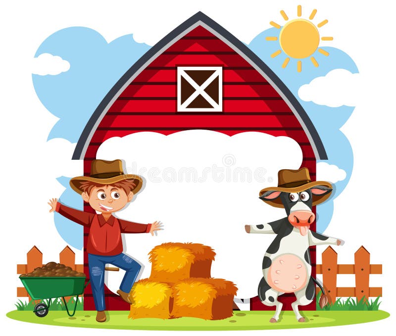 Barn House Banner with Farm Theme Stock Vector - Illustration of living ...